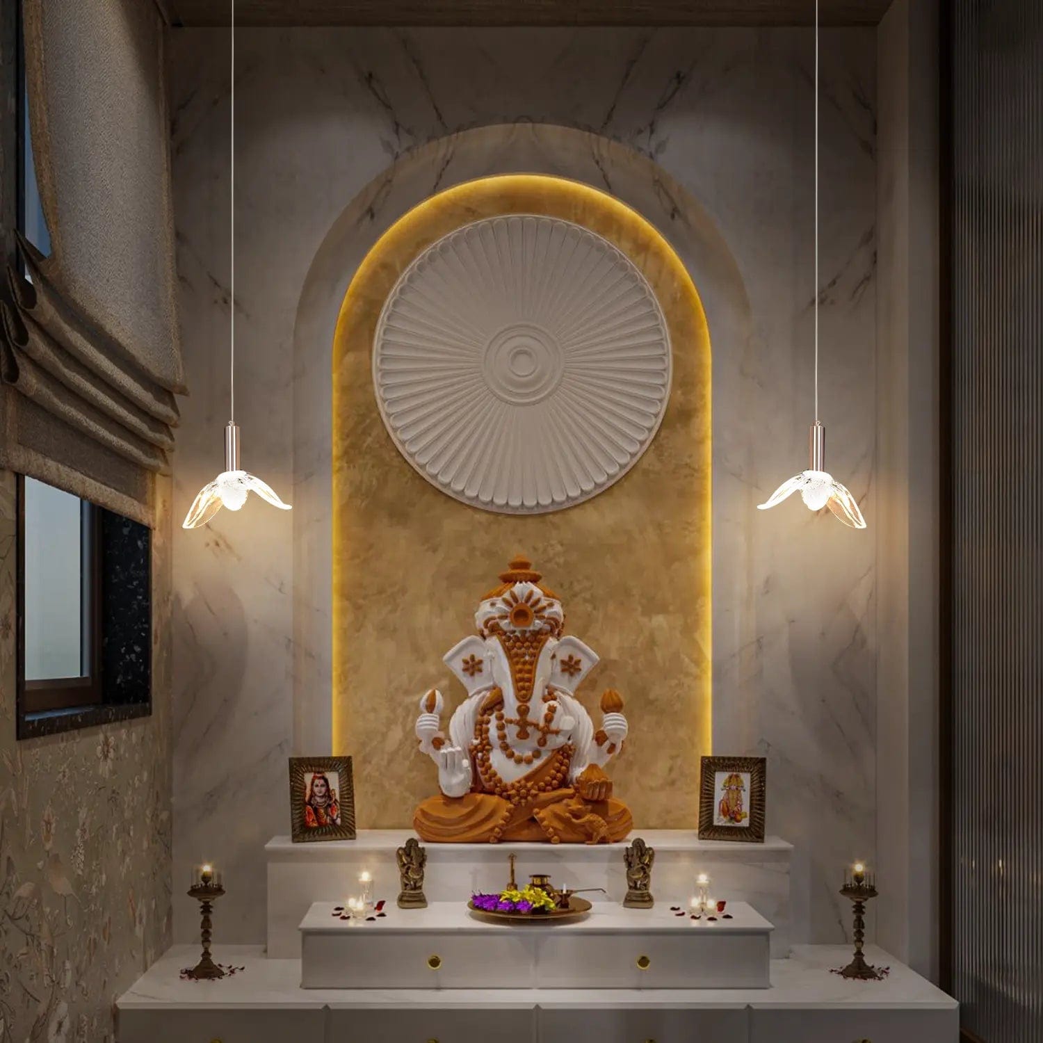 Glide Pendant Temple Light - Pooja Room Hanging Light – Harold Electricals