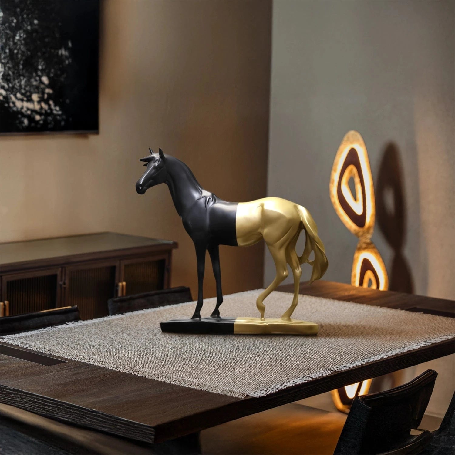 Aurstallion Horse – Dual Tone Black & Gold Horse Sculpture for Home ...