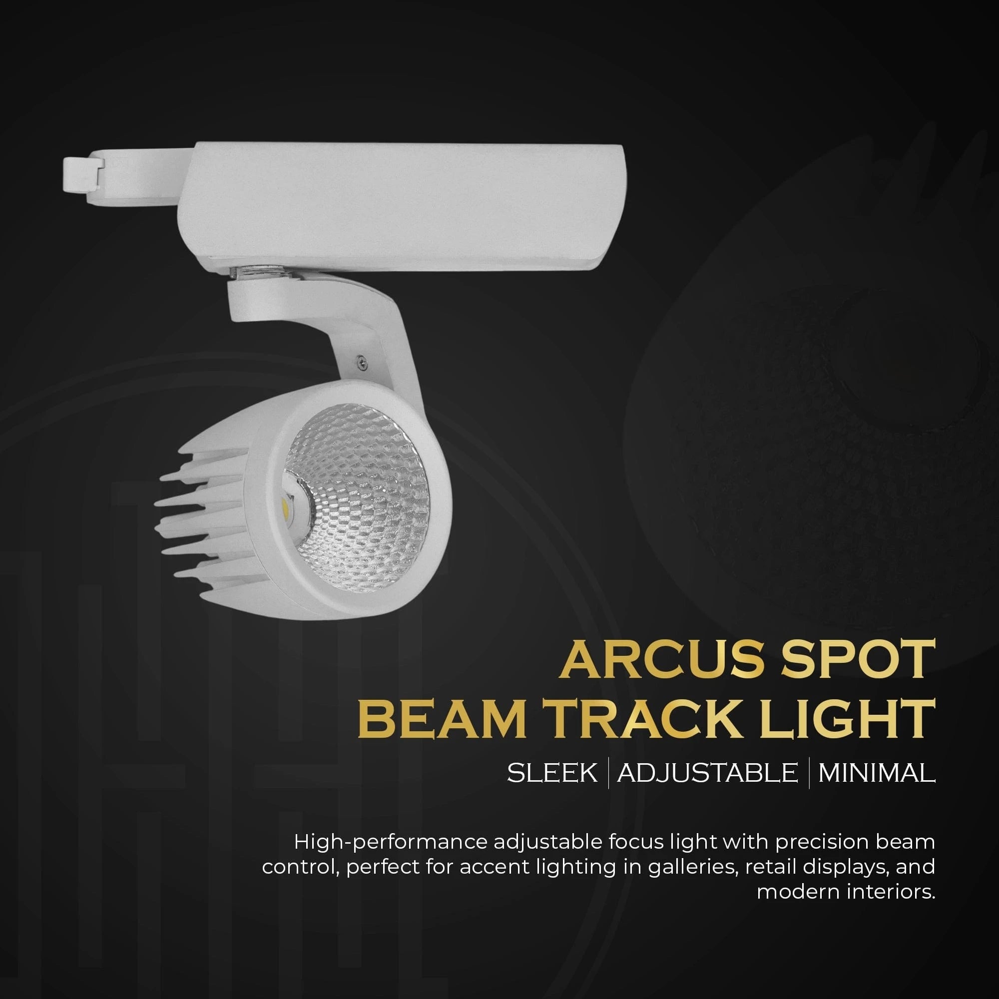 Arcus Spot Beam Track Light – Adjustable COB LED for Retail & Home ...