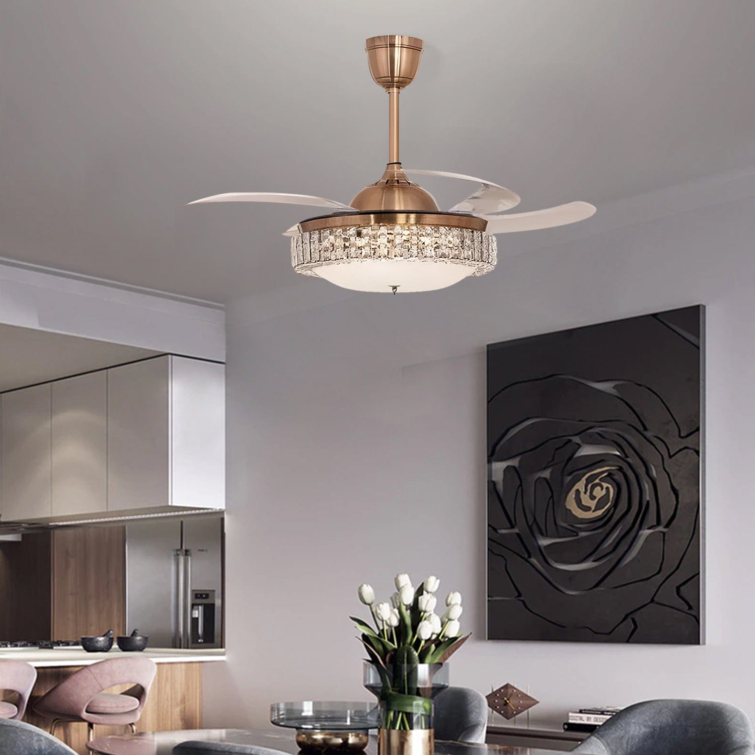 Buy Crystal Glow Breeze Chandelier Fan @ Harold Premium Lights – Harold ...
