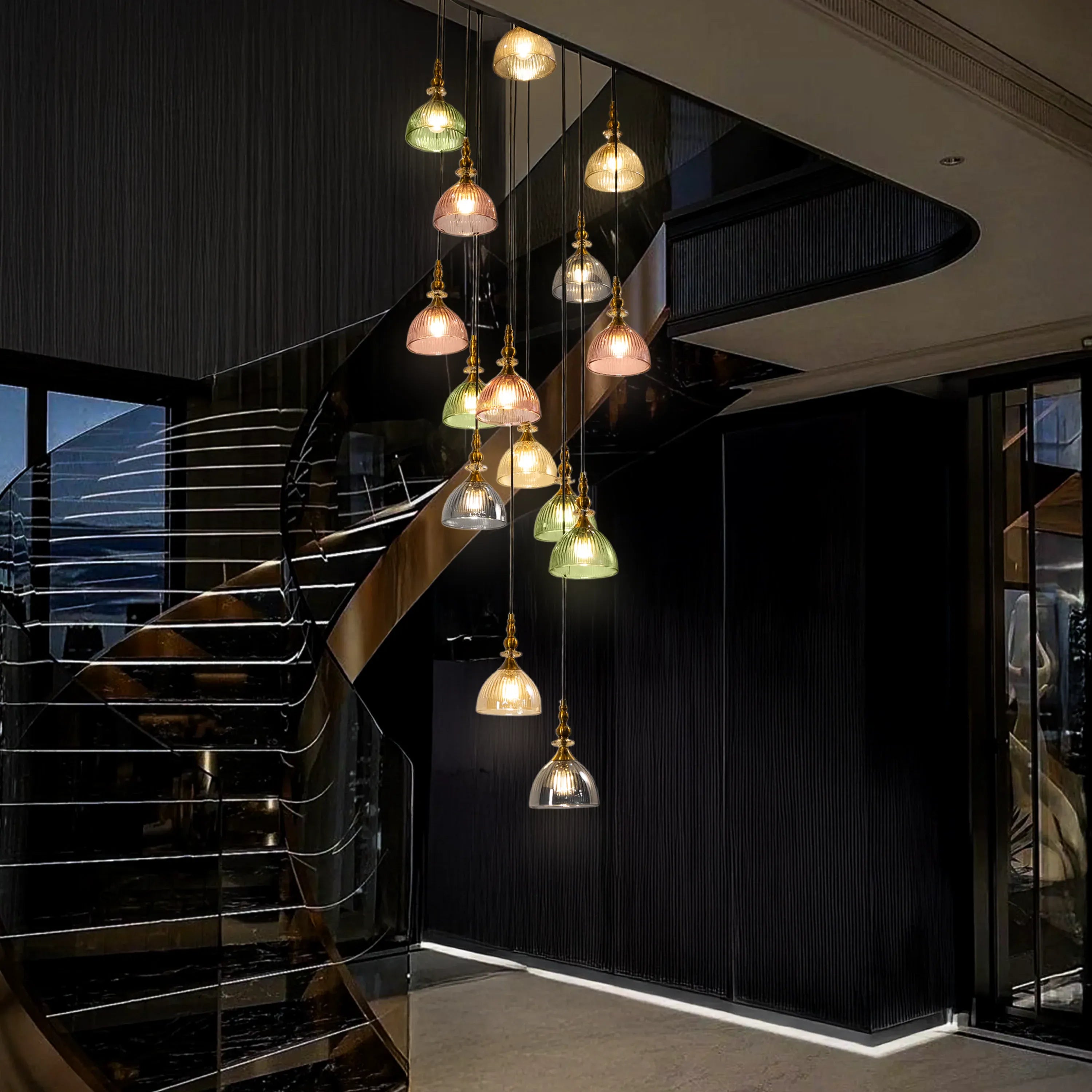 Bellflora Pendant Duplex Chandelier – Hand-Blown Glass Luxury Lighting ...