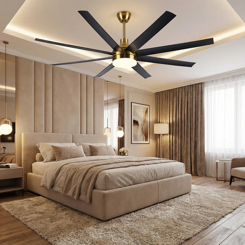 Orvex 8 Blade Ceiling Fan with Remote Control & 18W LED Light | 60 Inch ...