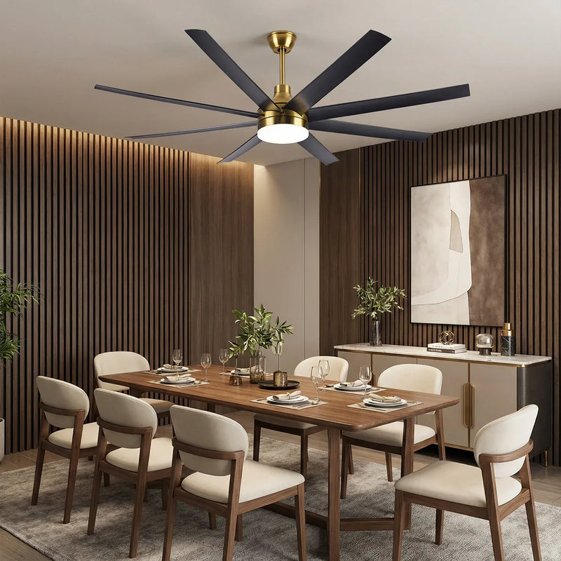 Orvex 8 Blade Ceiling Fan with Remote Control & 18W LED Light | 60 Inch ...