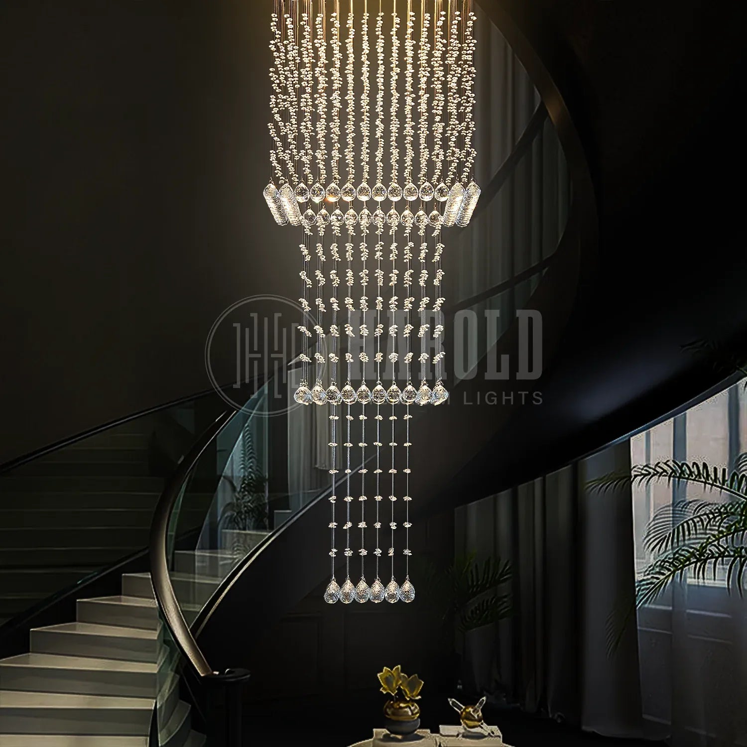Magna Raindrop Long Crystal Chandelier – Harold Electricals