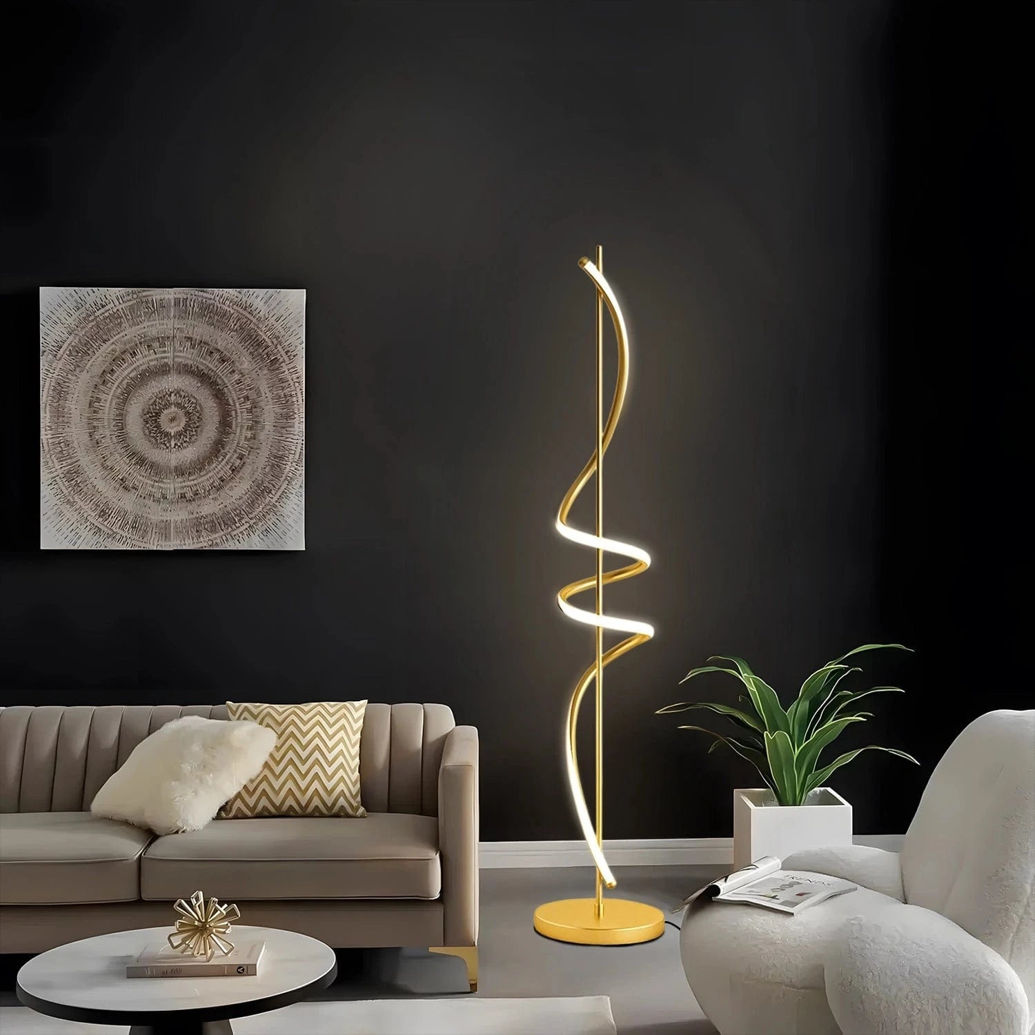 Solstice Swirl Floor Lamp – Modern LED Spiral Design | Harold Lights ...