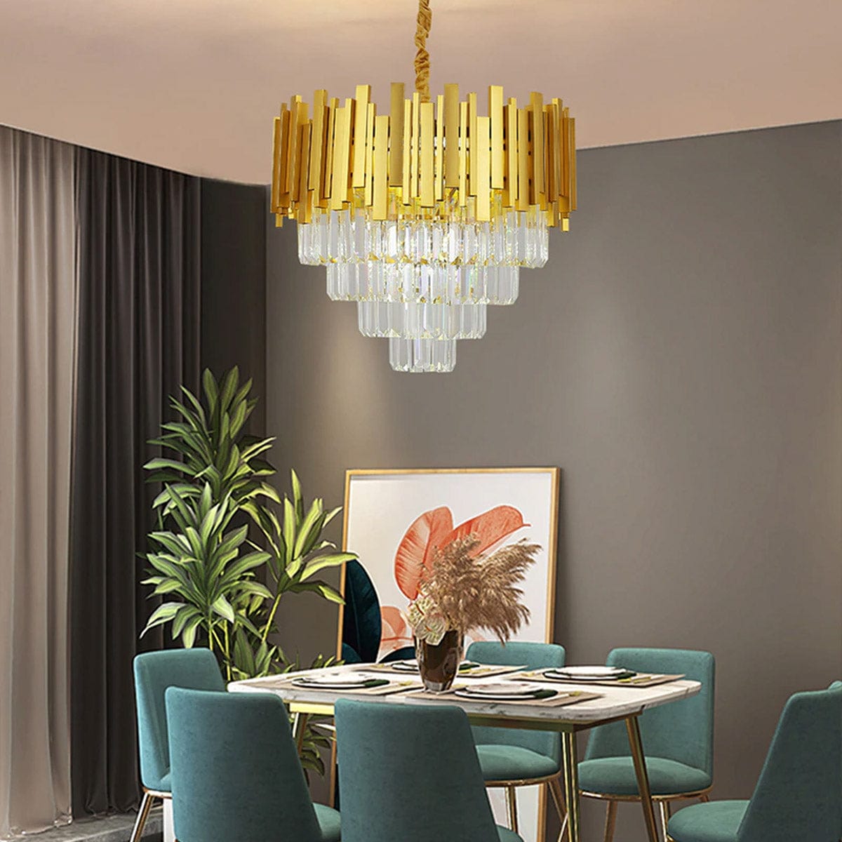 Golden Mamba Round Crystal Chandelier – Harold Electricals