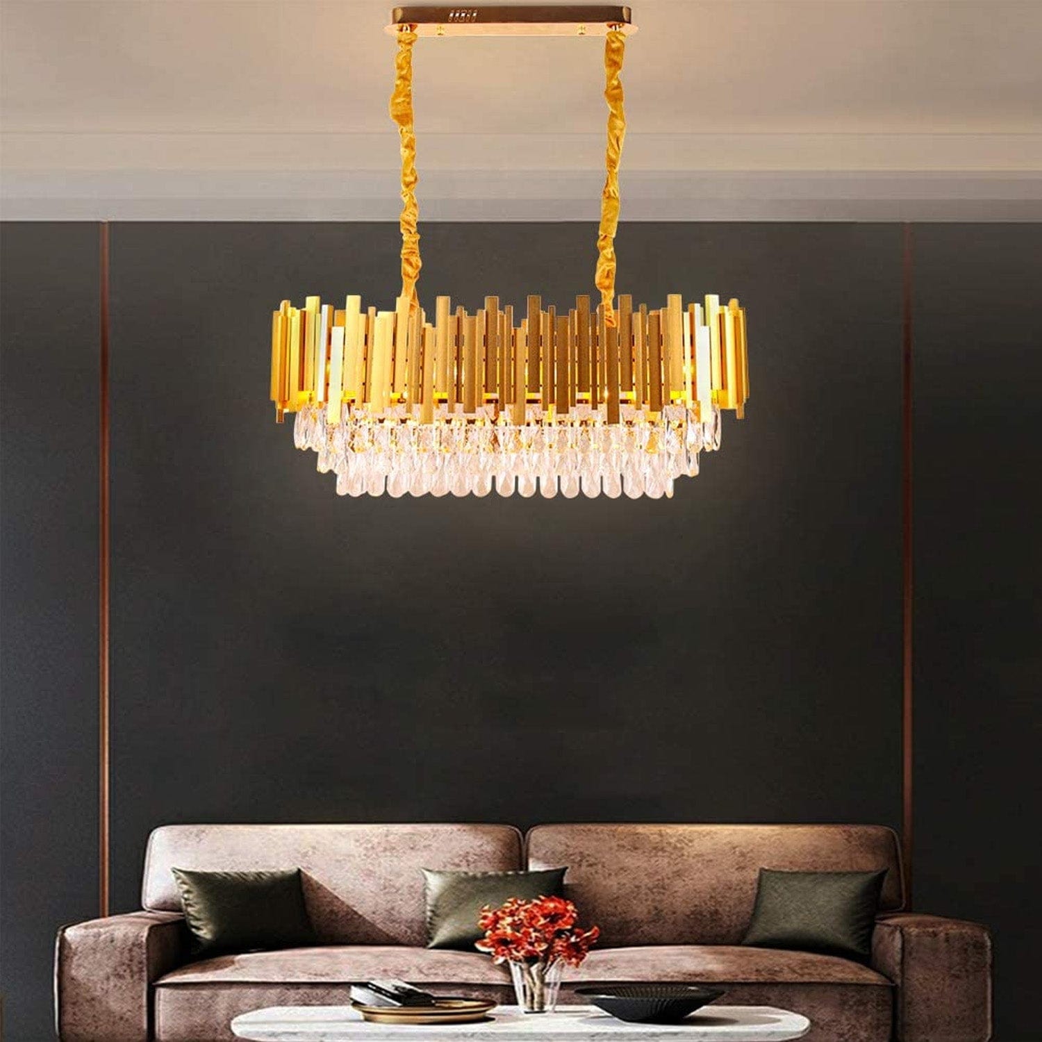 Golden Mamba Oval Chandelier – Harold Electricals