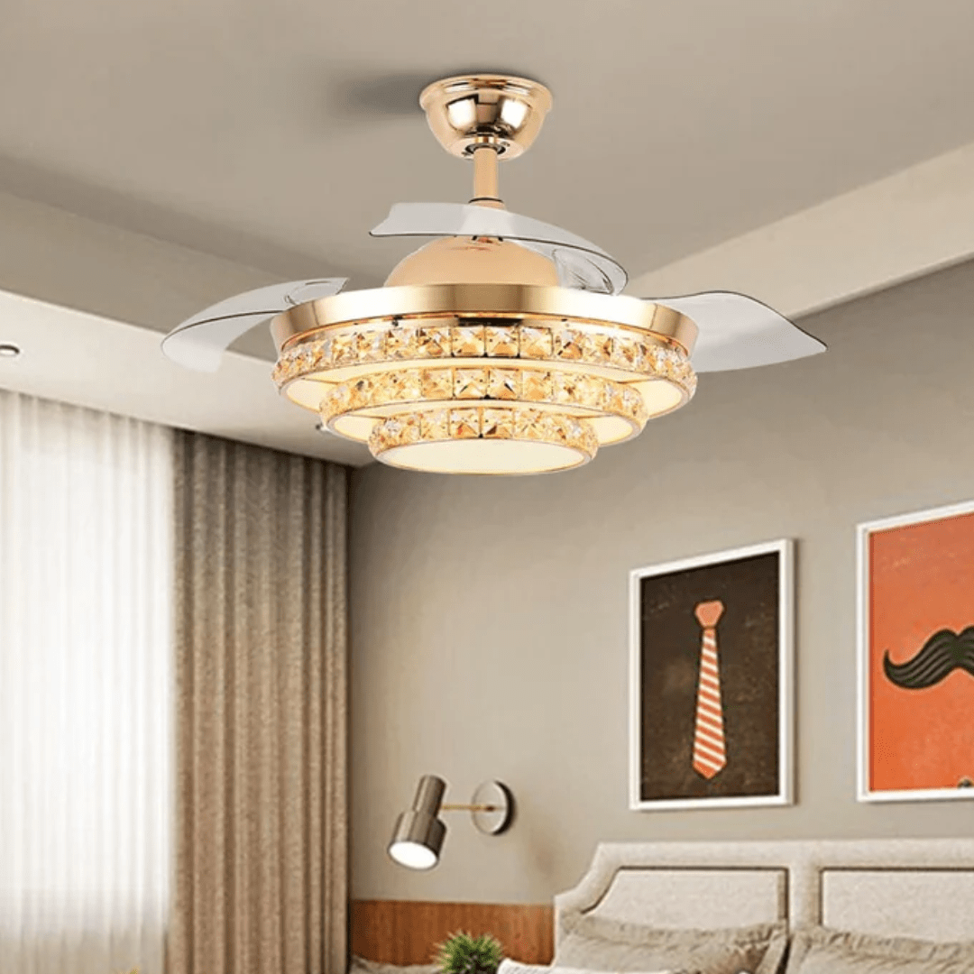 Chandelier Ceiling Fan Combination India | Shelly Lighting