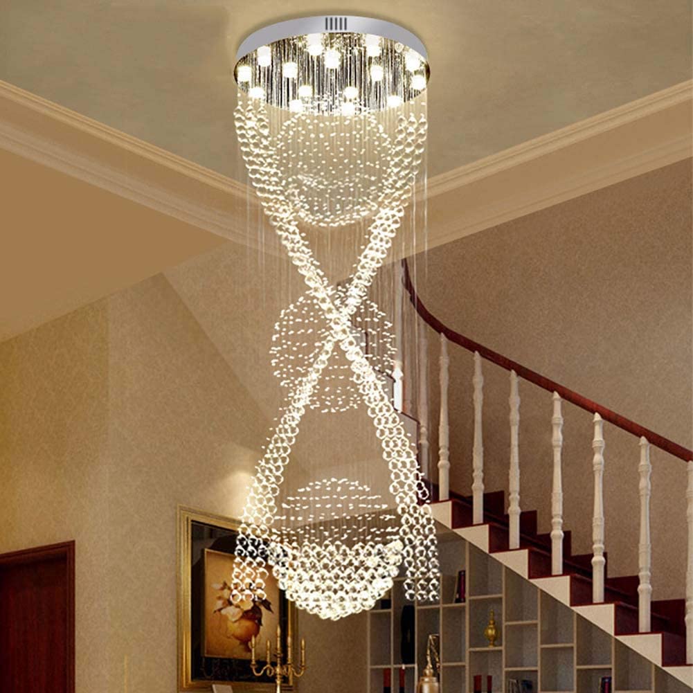 Recessed Spiral Crystal Chandelier Droplets Spiral Crystal Metal Light