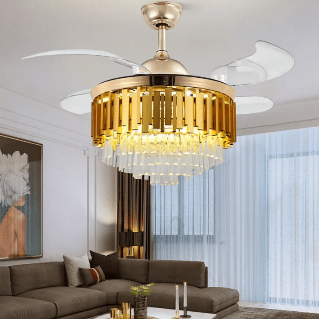 Golden Mamba Chandelier Ceiling Fan with Remote Control – Harold ...